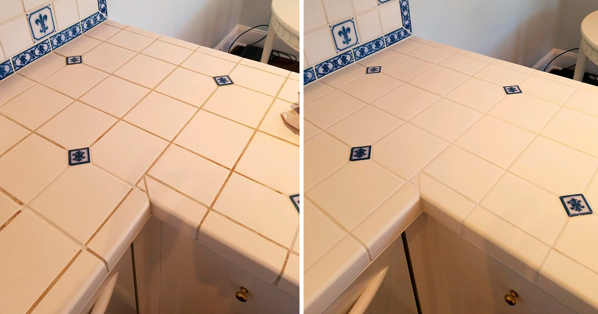 Our Crew Transformed This Countertop With Their Grout Cleaning Expertise